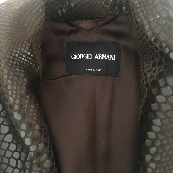 Giorgio Armani | Jackets & Coats | Giorgio Armani Brown Snake Skin ...